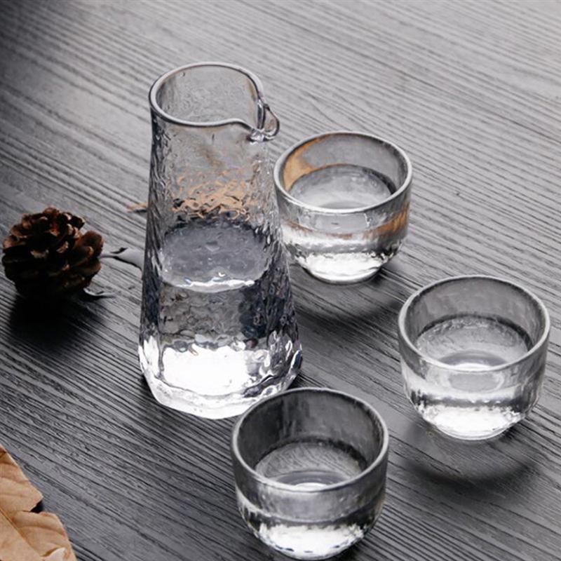 1 Set 4Pcs Japanese Style Sake Pot Glass Sake Cups... – Vicedeal