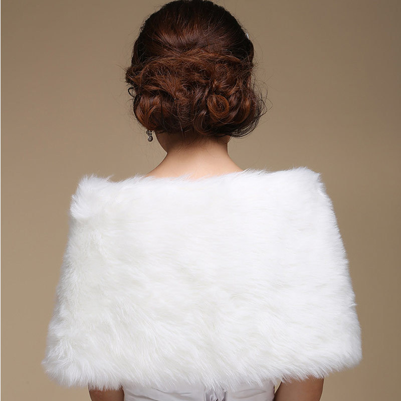 Ladybeauty Faux Fur Shrug Cape wedding bolero Brid... – Vicedeal