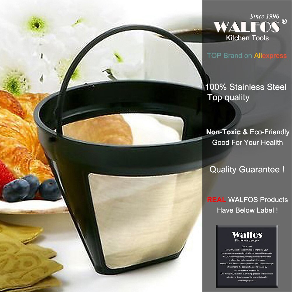 WALFOS Cone Shape Permanent Coffee Filter 10-12 Cu... – Grandado