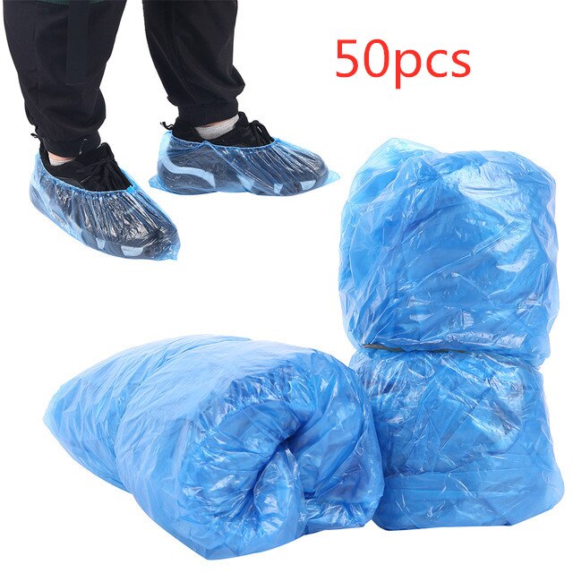 100Pcs Shoes Cover Case Disposable Plastic Anti Dr... – Grandado