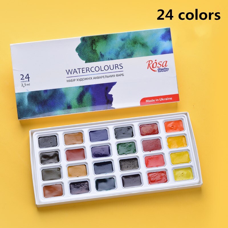 16/24 Color Solid Watercolor Paint Set White Night... – Grandado