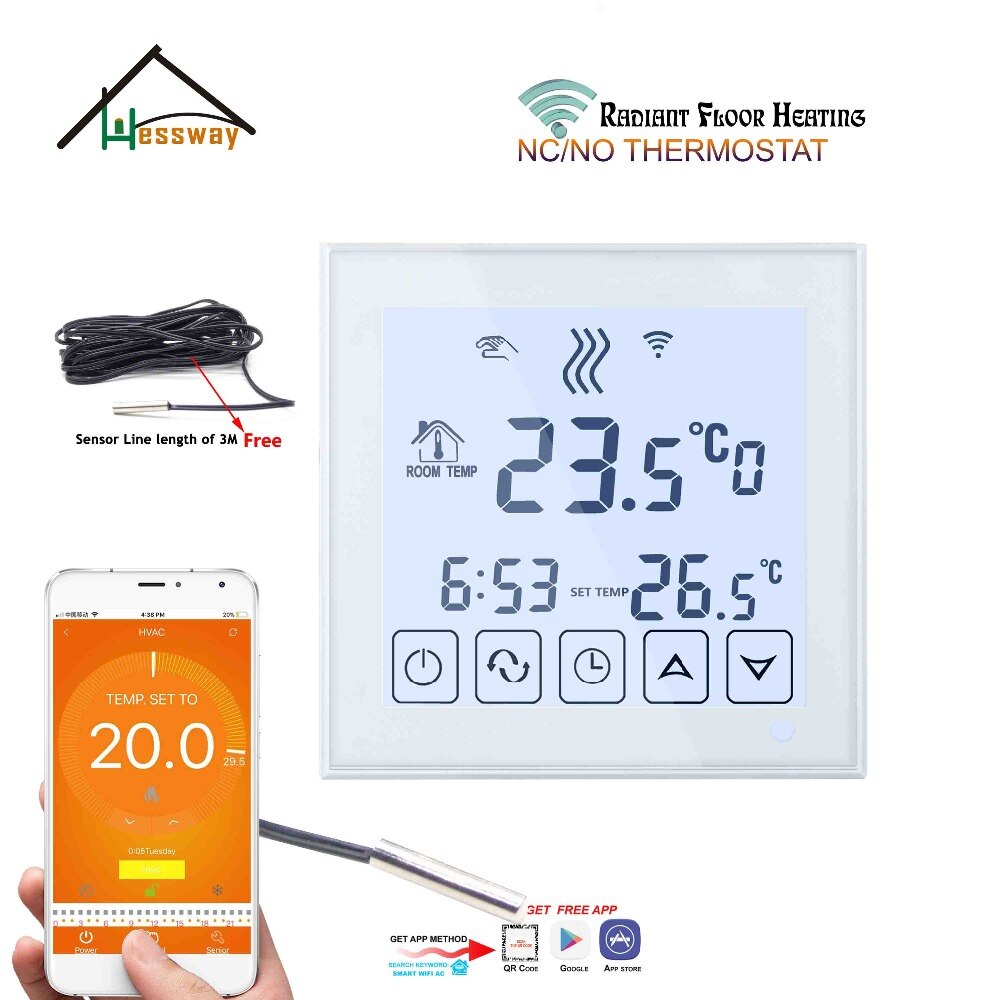 EU mount Dual sensor smart floor heating thermosta... – Grandado