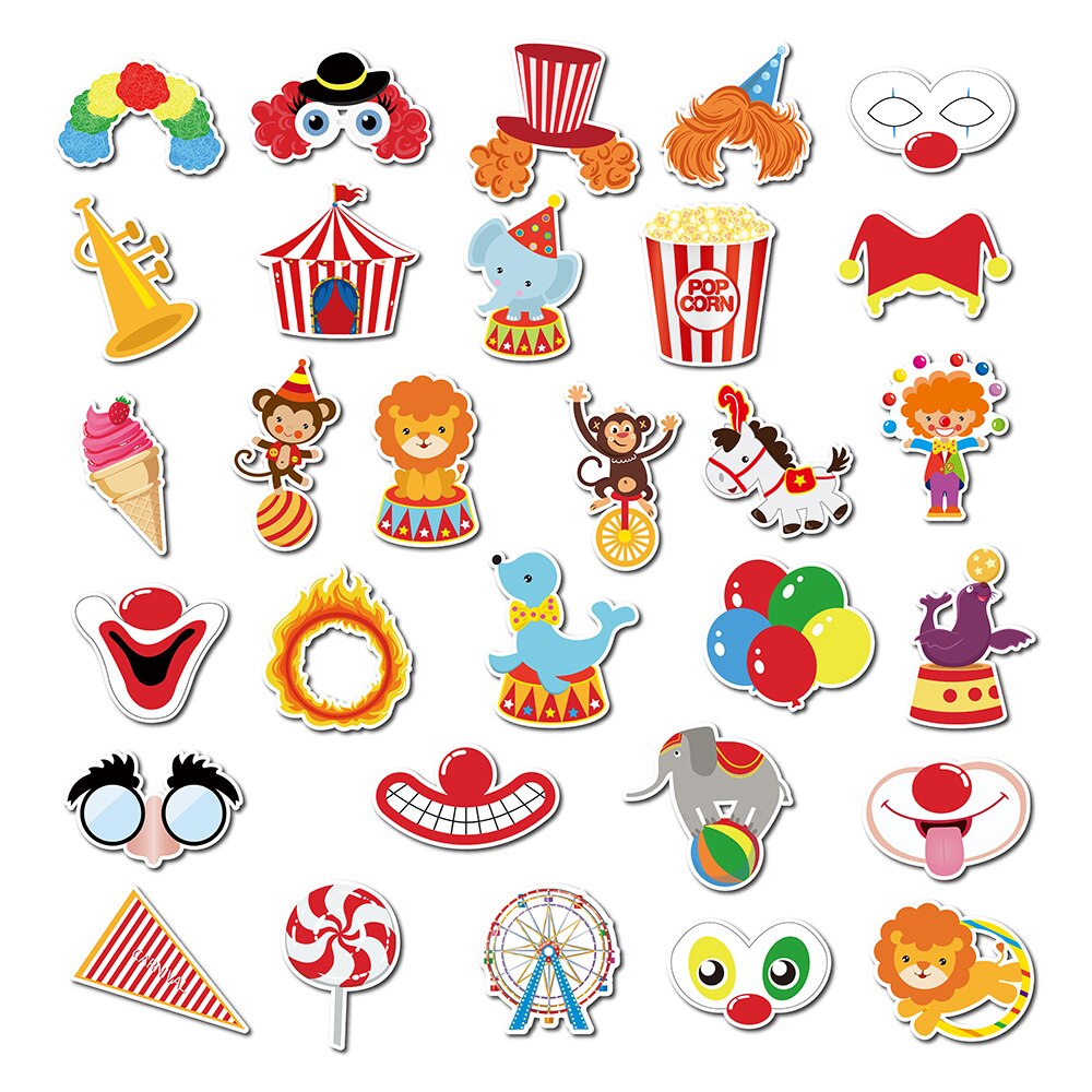 30pcs Circus Animals Stickers Kids Birthday Party ... – Grandado