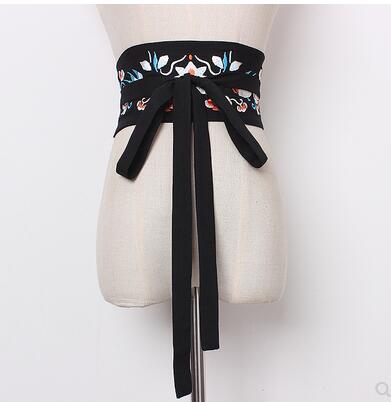 Women's runway embroidery cotton Cummerbunds f... – Grandado