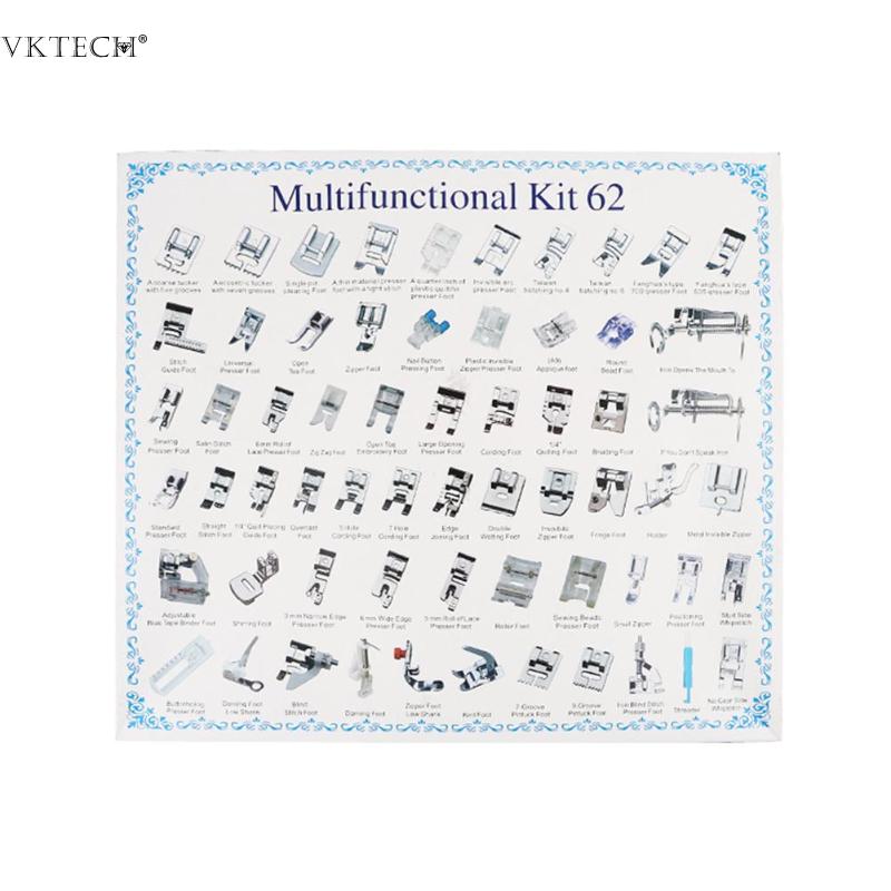 16/32/42/62pcs Sewing Machine Foot Presser Kit Feet for Brother Singer Janome Presser Feet ...
