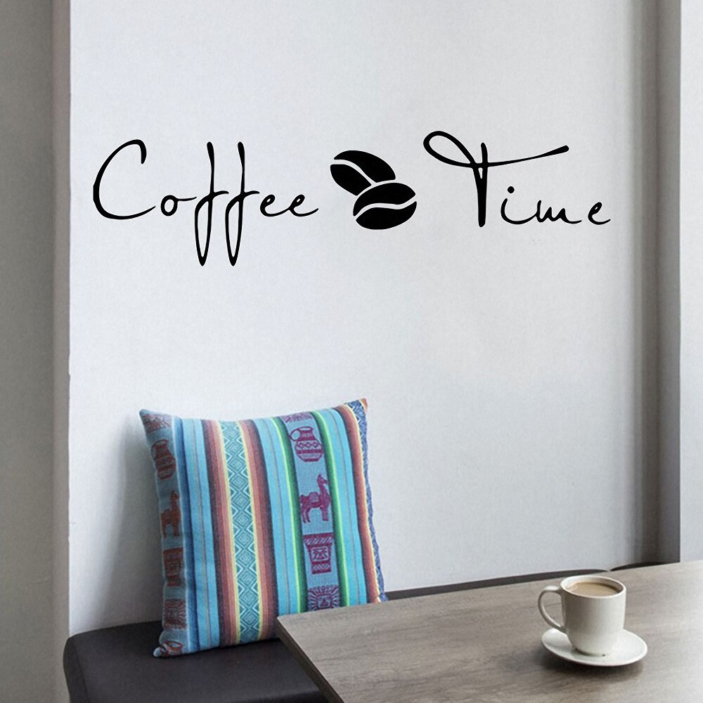 Coffee Time Wall Stickers Modern Cafe Art Decal Ki... – Grandado