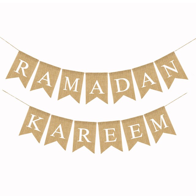 1Pcs Jute Banner Ramadan Eid Mubarak Banner Buntin... – Grandado