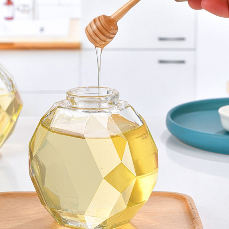 SFEVEFVD Hexagon Shape Honey Jars with Wooden Dipp... – Grandado