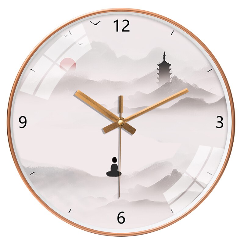 Large White Wall Clock Art Chinese Landscape Livin... – Grandado