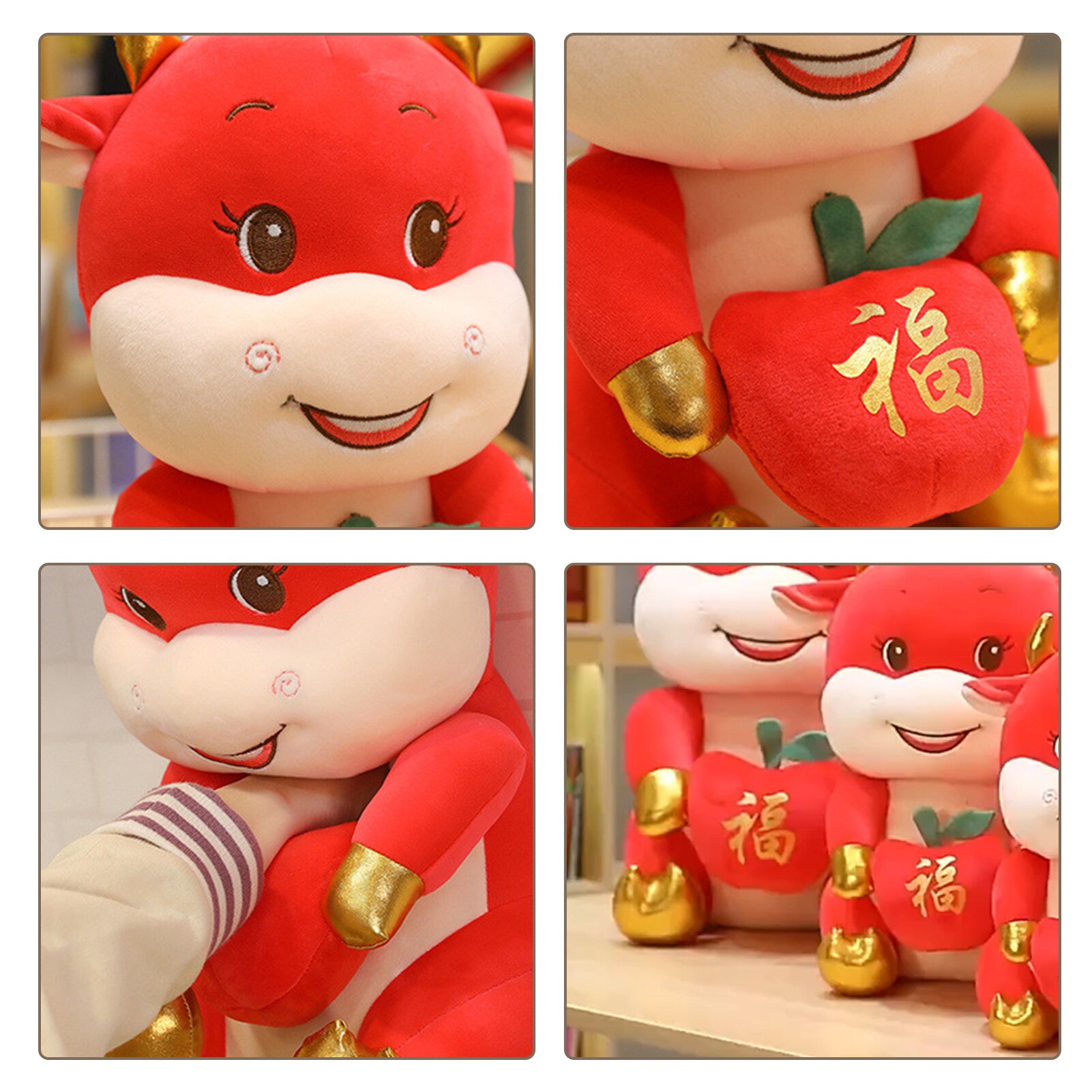 Symbol Of Bull OX Year Cow Doll China Dress Mascot... – Grandado