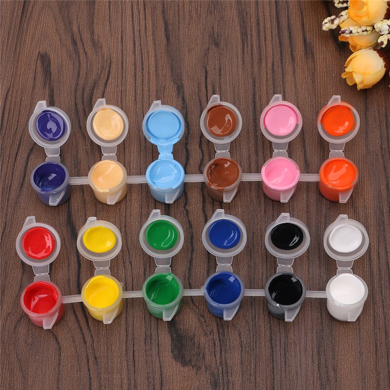 12 Colors 2 Paint Brushes Paints Set Oil Painting ... – Grandado