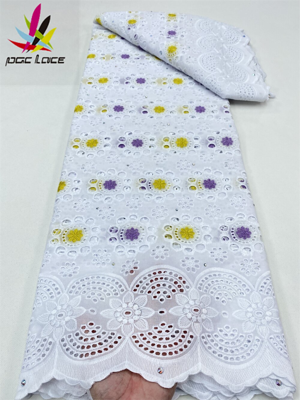 PGC African Dry Lace Fabric With Stones Swiss Voil... – Grandado