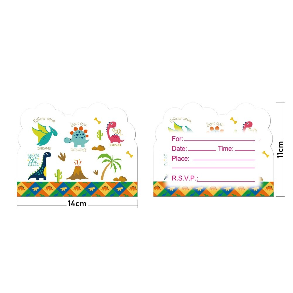 6pcs Invitation Card For Kids Boys Dinosaur Theme ... – Vicedeal