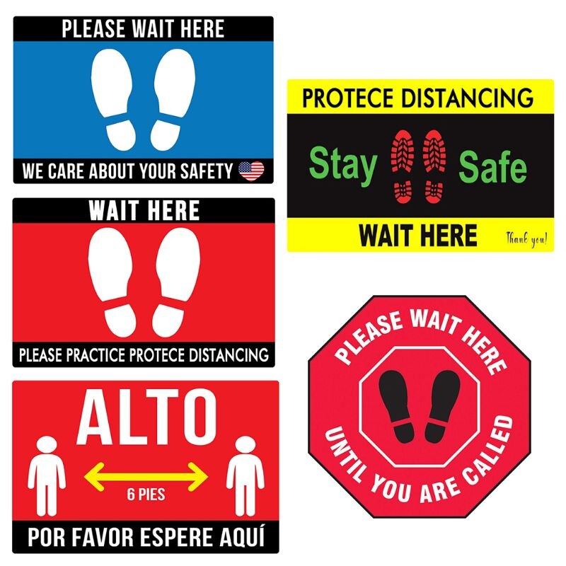 Please practice social distancing floor sign.Safet... – Vicedeal