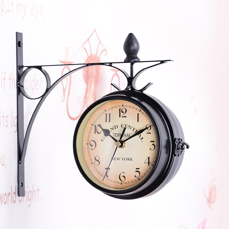 Outdoor Wall Clock Hanging Retro Double Sided Batt... – Grandado