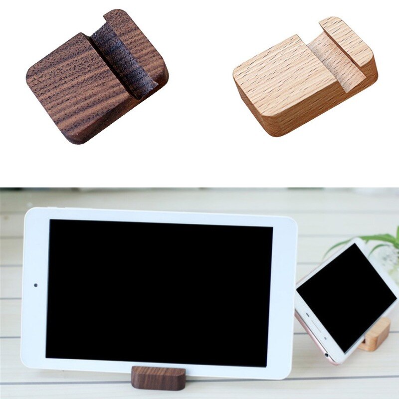 solid wood phone holder Universal mobile phone des... – Grandado