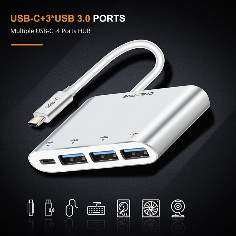 Cabletime USB C hub Type C 3.1 to USB 3.0 Charge 3... – Vicedeal
