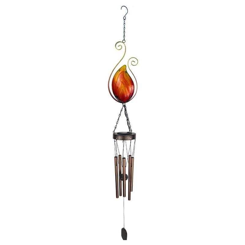 Flame Iron Art Solar Wind Chime Melt Kleur Glas Wi... – Vicedeal
