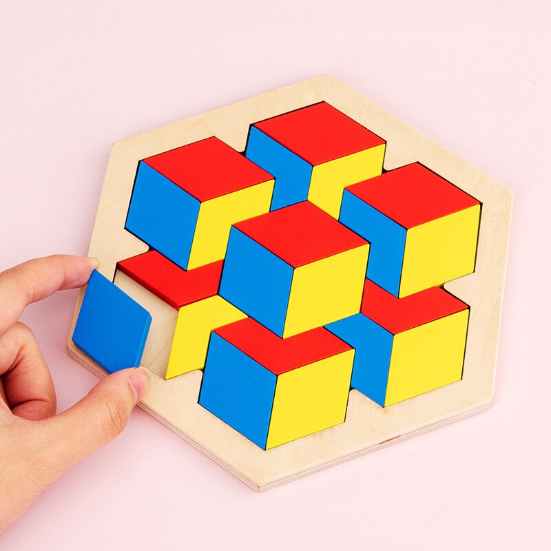 Wood 3D Solid Geometry Puzzle, Early Education, Pa... – Grandado