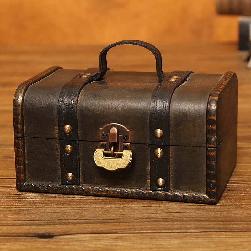 Retro Treasure Chest Vintage Wooden Storage Box An... – Vicedeal