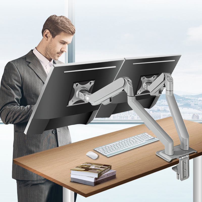 HILLPORT 17-30" Double Monitor Desk Holder Ar... – Vicedeal