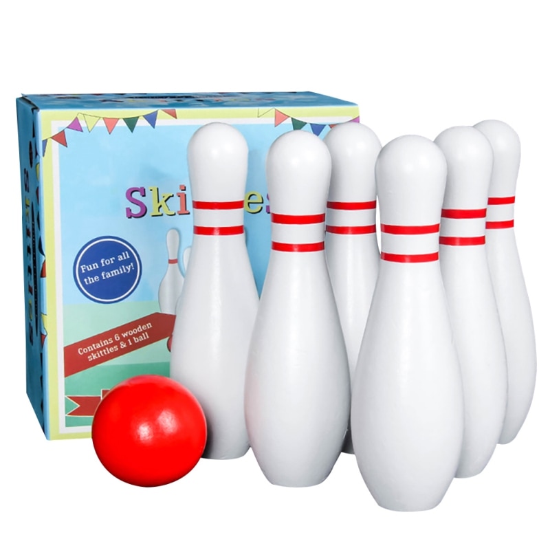 Bowling Toy Wooden Set For Kids Indoor Outdoor Spo... – Vicedeal