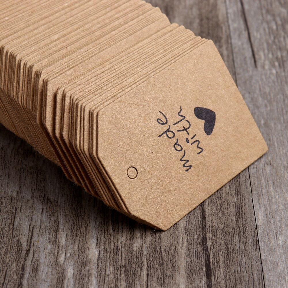 100pcs Kraft Paper Portable Label Kraft Paper Tag ... – Vicedeal