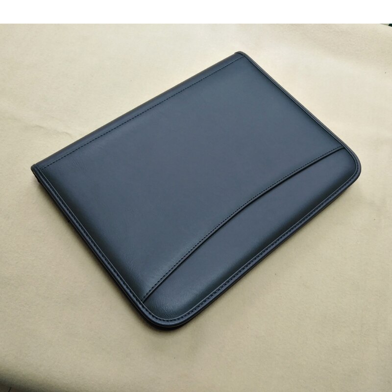 A4 zippered padfolio portfolio a4 PU leather folde... – Grandado