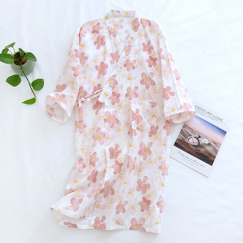 Women Gauze Cotton Robes Japanese Kimono Pajamas F... – Grandado