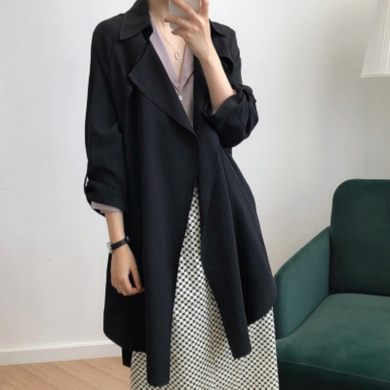AECU Spring Autumn light tan autumn women trench c... – Grandado