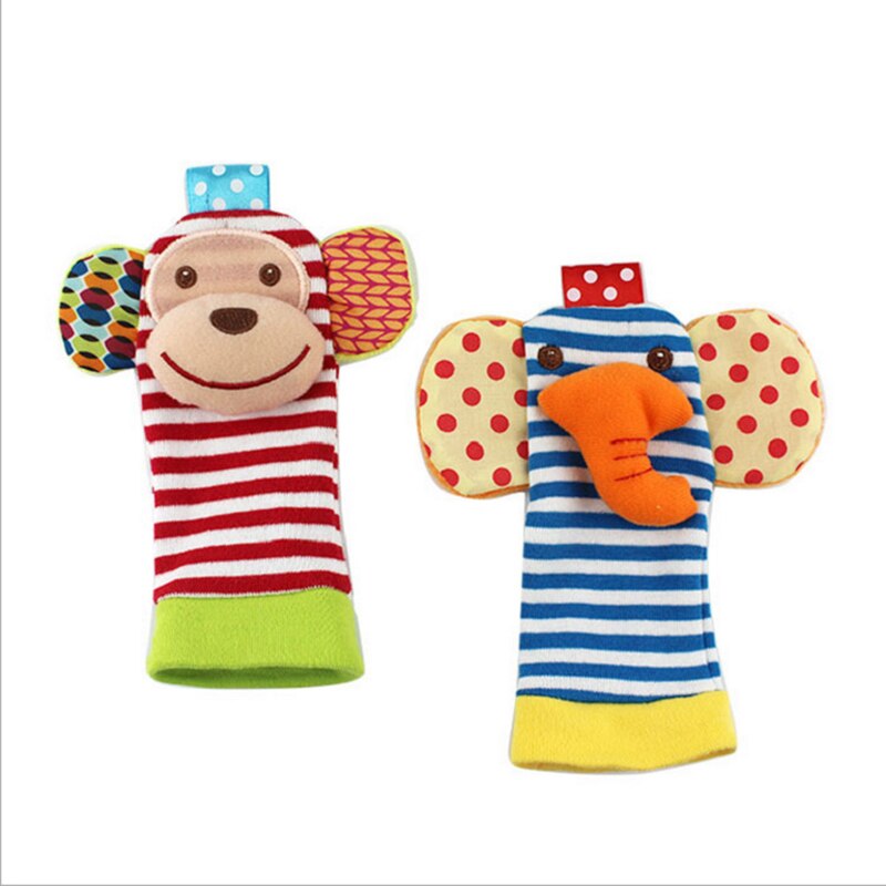 2Pcs/Set Infant Baby Toys Bebe Animal Rattles/Sock... – Grandado