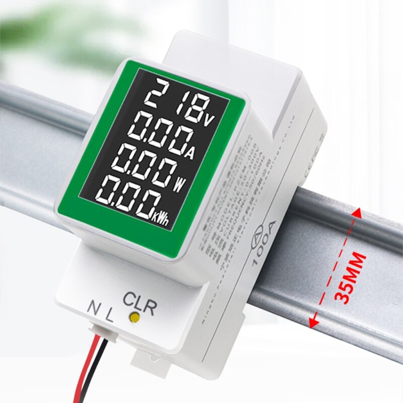 Din Rail Wattmeter Voltmeter Amperemeter Power Met... – Grandado