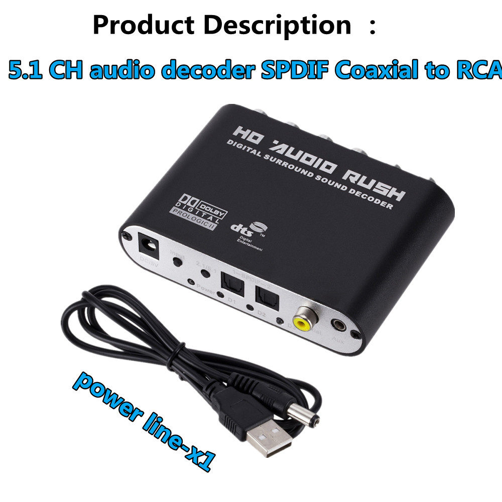 Weevnn 5.1 Ch Audio Decoder Spdif Coaxiale Rca Dts... – Vicedeal