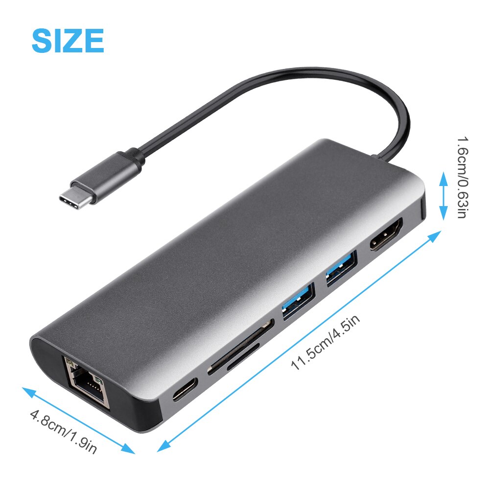 Usb C Hub 4K Hd 7 In 1 Type C Hub Met 4K Hdmi Sd T... – Grandado