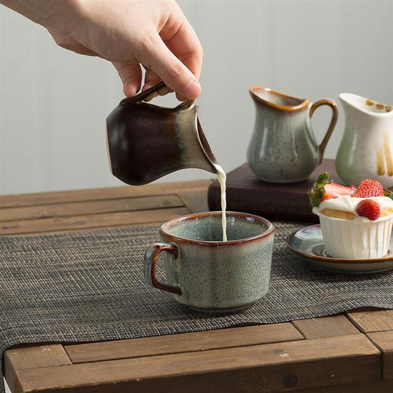 2 Pcs Ceramic Pitcher Portable Milk Cup Milk Sauce... – Vicedeal