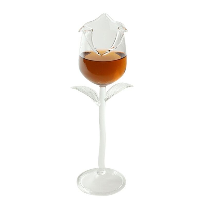 Rose Flower Shape Wine Glass Goblet Wine Glass Bar... – Grandado