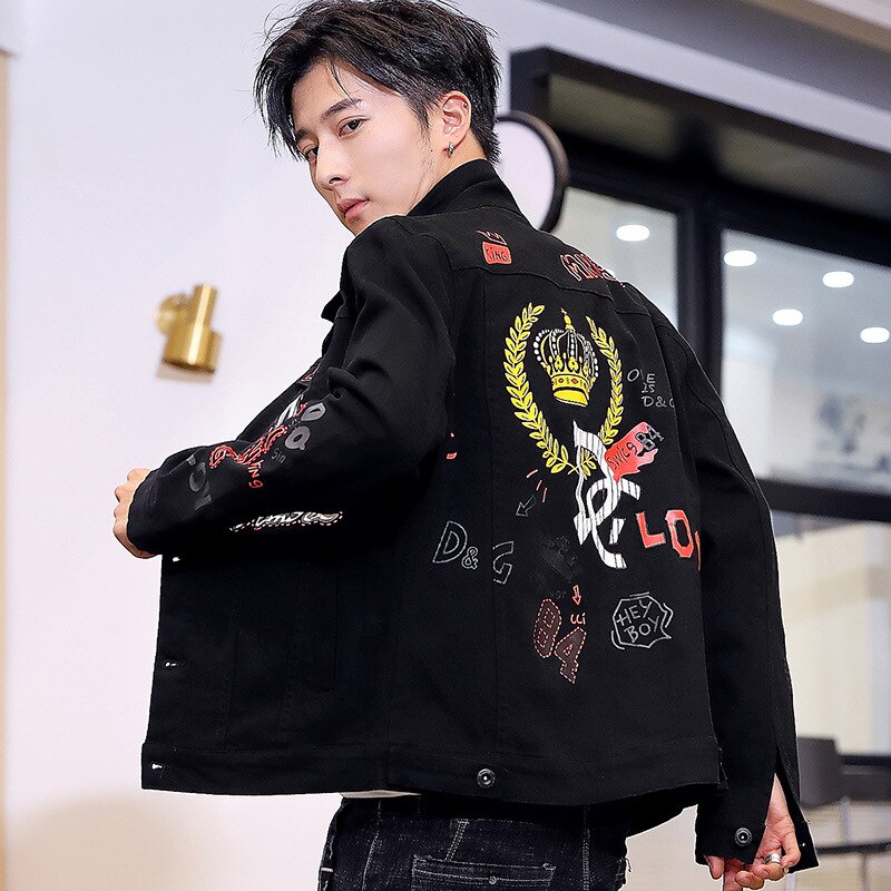 Fall teenagers denim jacket male student trendy ha... – Grandado