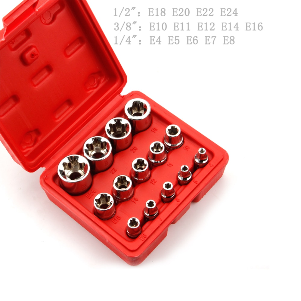14pcs/Set E-Torx Star Female Bit Socket Set 1/2&qu... – Grandado