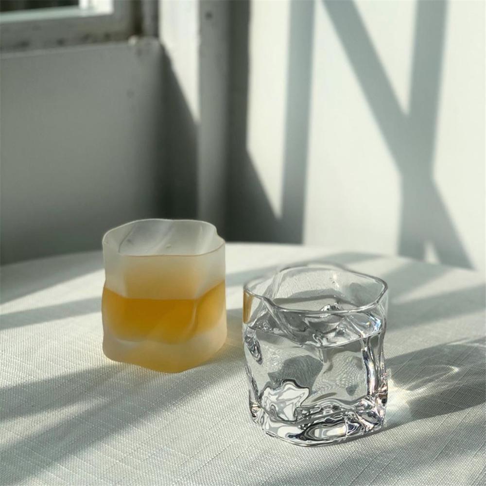 Ins Irregular Glass Whiskey Glass Coffee Cup Milkshake Glass – Grandado