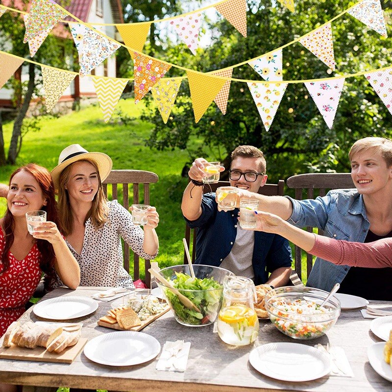 40 Feet Fabric Bunting Banner Vintage Bunting Flag... – Vicedeal