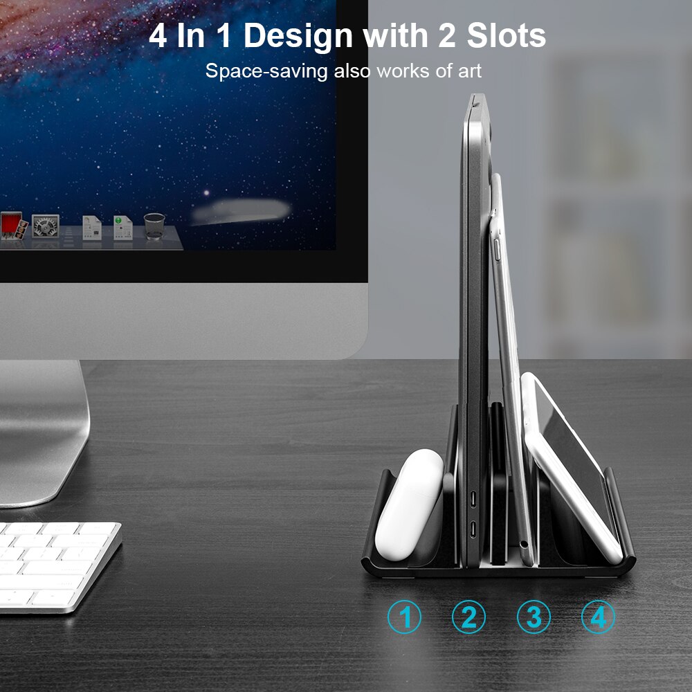 Adjustable Metal Vertical Laptop Stand Newly 2 Slo... – Vicedeal