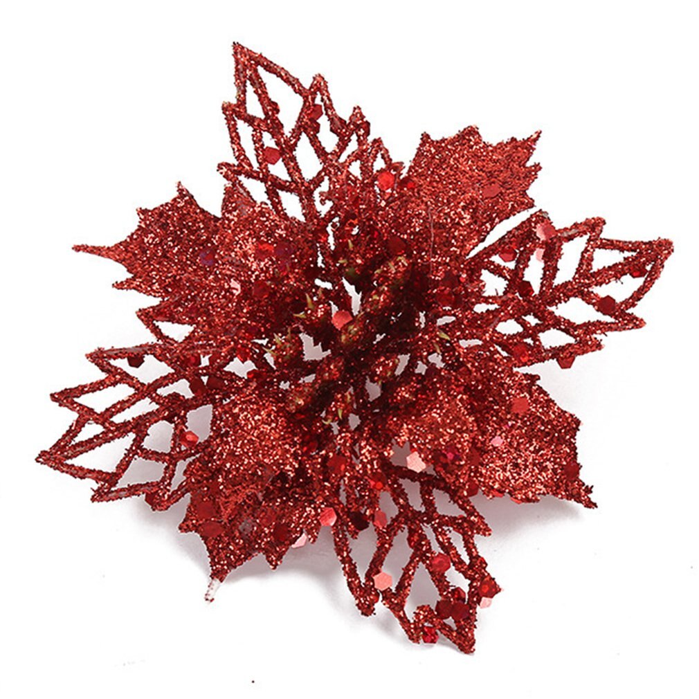Kerst Poinsettia Bloem Decor Poinsettia Kunstmatig... – Vicedeal