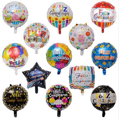 100pcs 18 inch Spanish Happy Birthday Foil Balloon... – Vicedeal