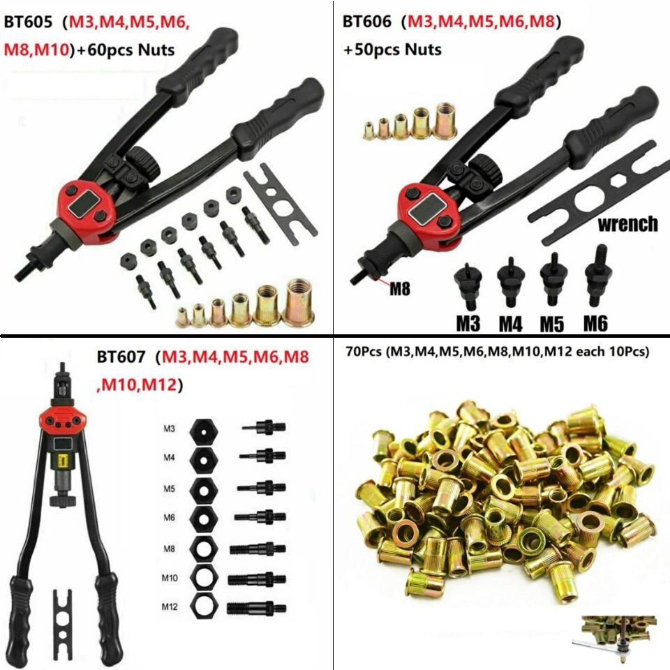 70pcs Nuts Kit Auto Riveting Tool Nut / Riveter Bl... – Vicedeal