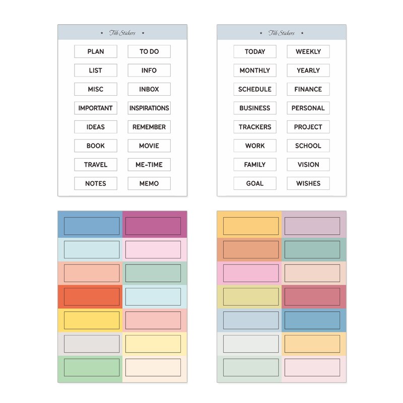 MyPretties 4 Sheets/Set Divider Tab Deco Stickers ... – Grandado