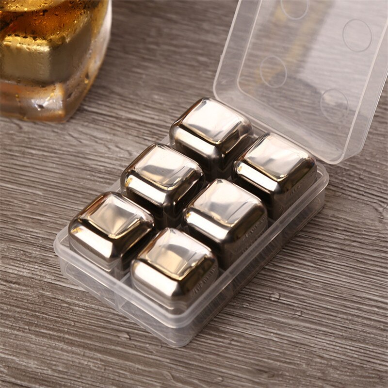 4/6/8pcs Stainless Steel 304 Whisky Stones Ice Cub... – Grandado