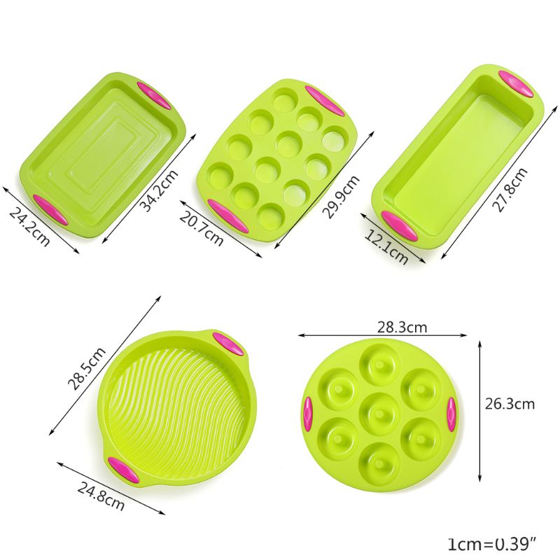 5 Pcs Siliconen Bakvormen Set | Food Grade Premium... – Grandado