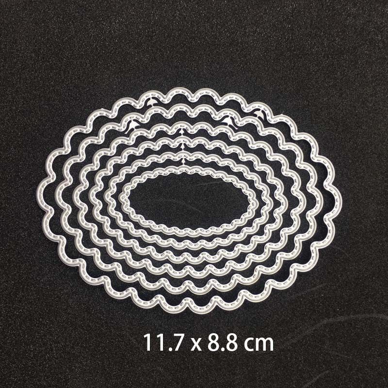 6Pcs/lot Ovals Shape Metal Cutting Dies Stencil Te... – Grandado