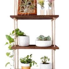 Wooden Handmade 3 Rope Shelf Bookcase Rack Nordic ... – Grandado