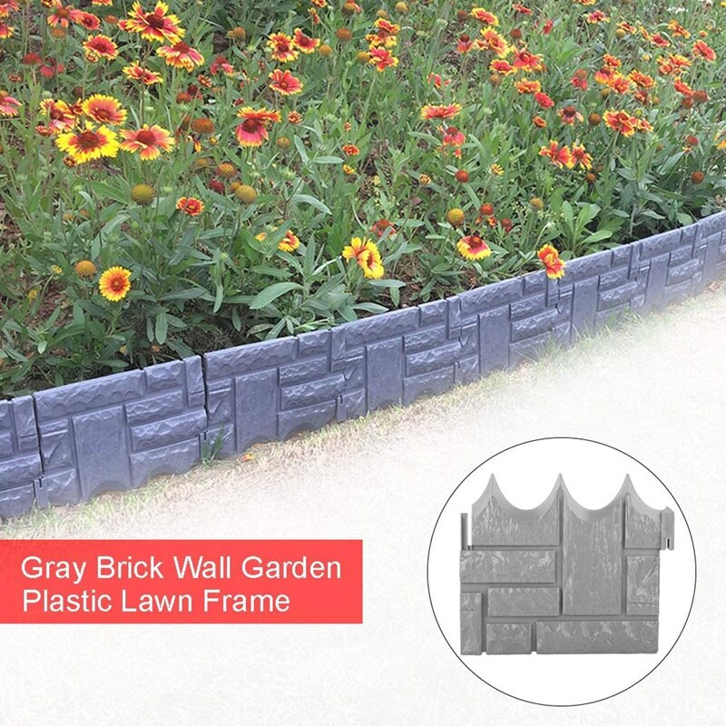 Lawn Edging Plant Border, Gray Stone Brick Flower ... – Grandado